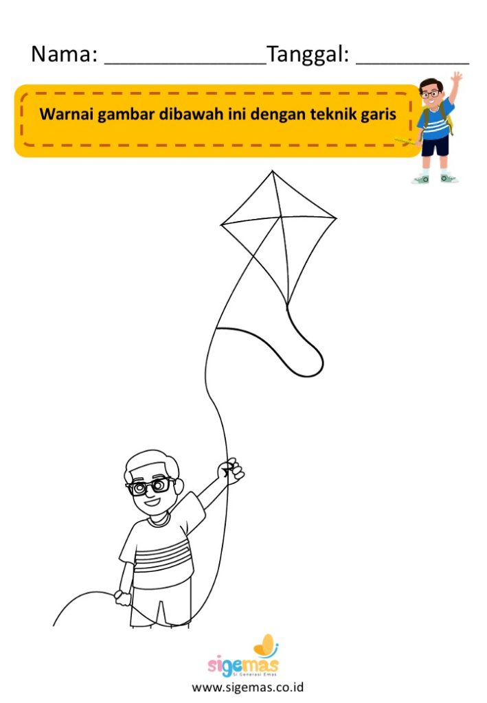 Mewarnai Layang - Layang untuk PAUD - Kurikulum Merdeka