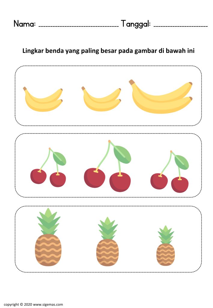 Melingkari Gambar Besar Kecil untuk PAUD - Kurikulum Merdeka