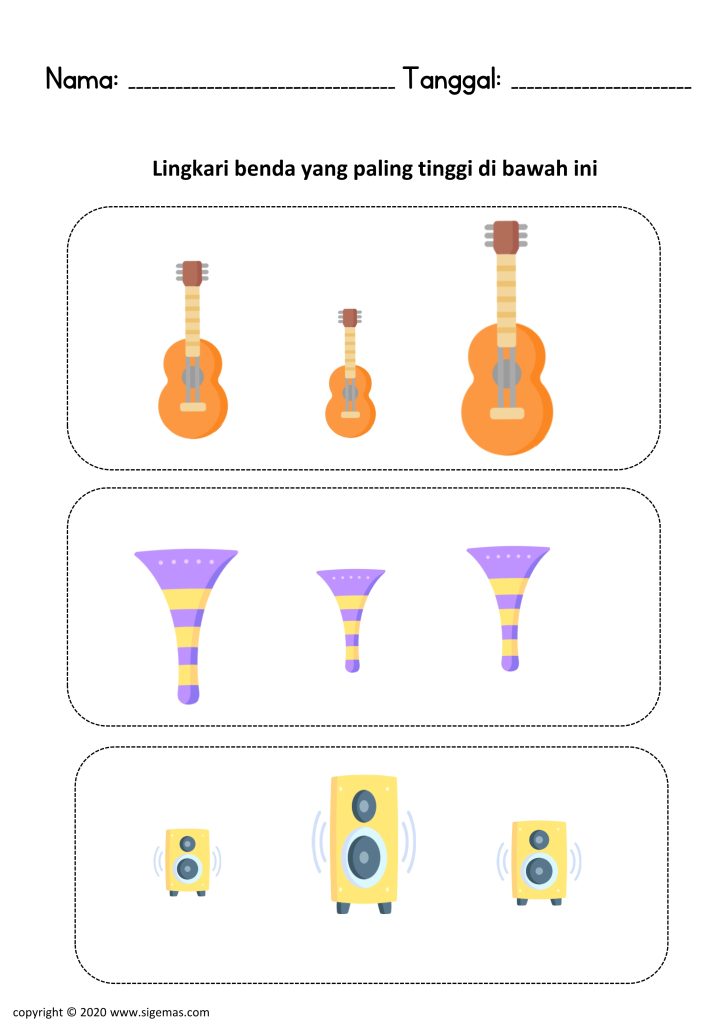 Menandai Gambar Tinggi Rendah untuk PAUD - Kurikulum Merdeka