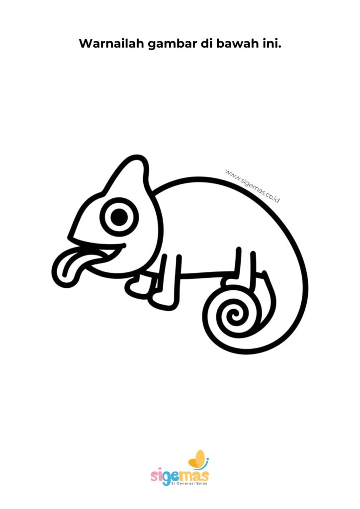 Mewarnai Gambar Binatang Bunglon - Sigemas