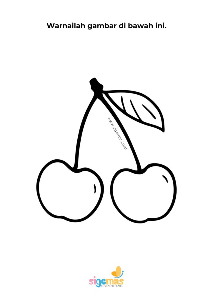 Mewarnai Gambar Buah Ceri - Sigemas