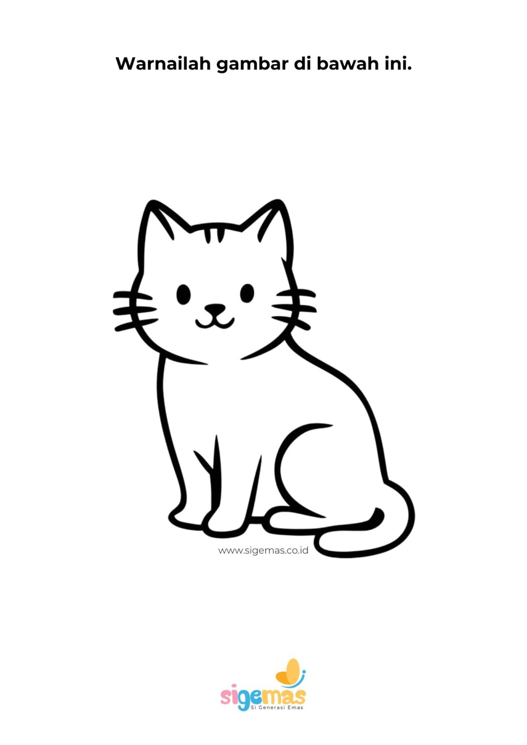 Mewarnai Gambar Binatang Kucing - Sigemas