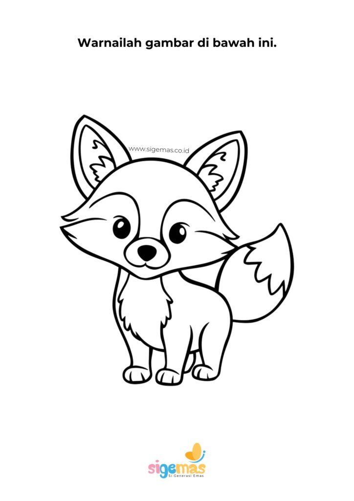 Mewarnai Gambar Binatang Rubah - Sigemas