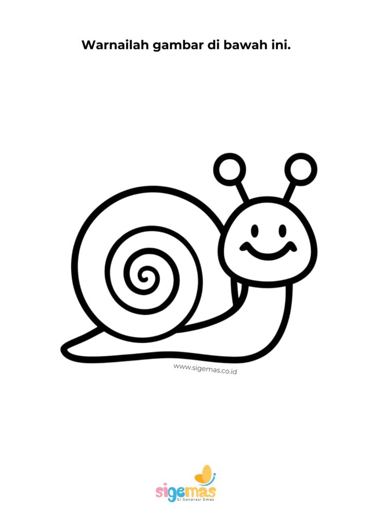 Mewarnai Gambar Binatang Siput - Sigemas